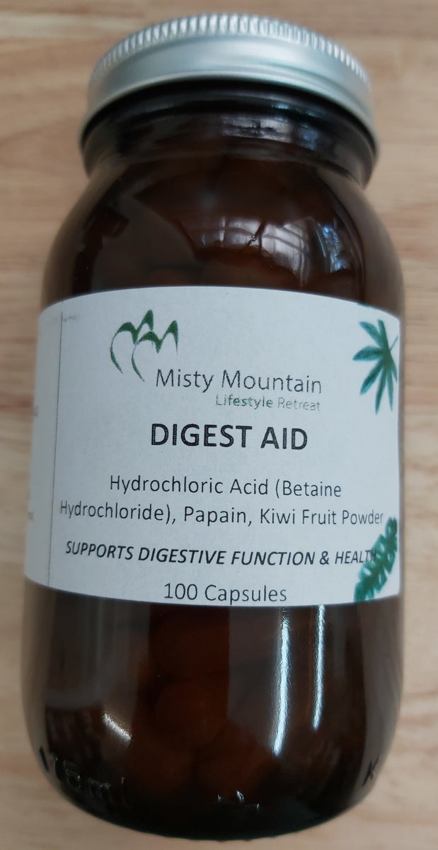 Digest Aid Hydrochloric Acid with Betaine 100 capsules – Misty Mountain ...
