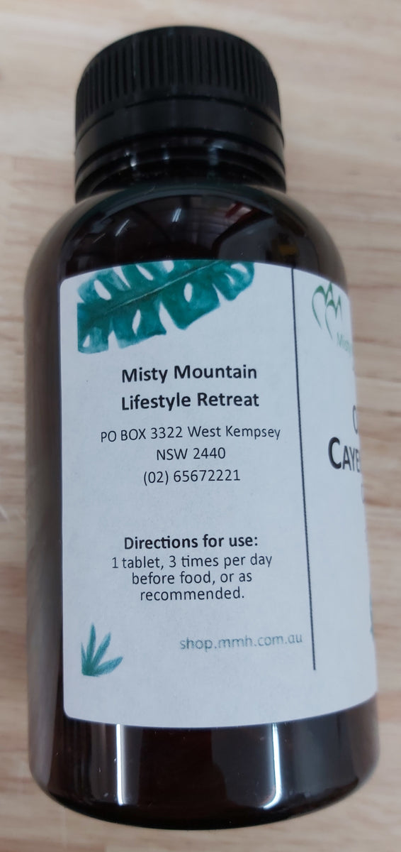 Misty Mountain Organic Cayenne Pepper 100 Capsules – Misty Mountain ...