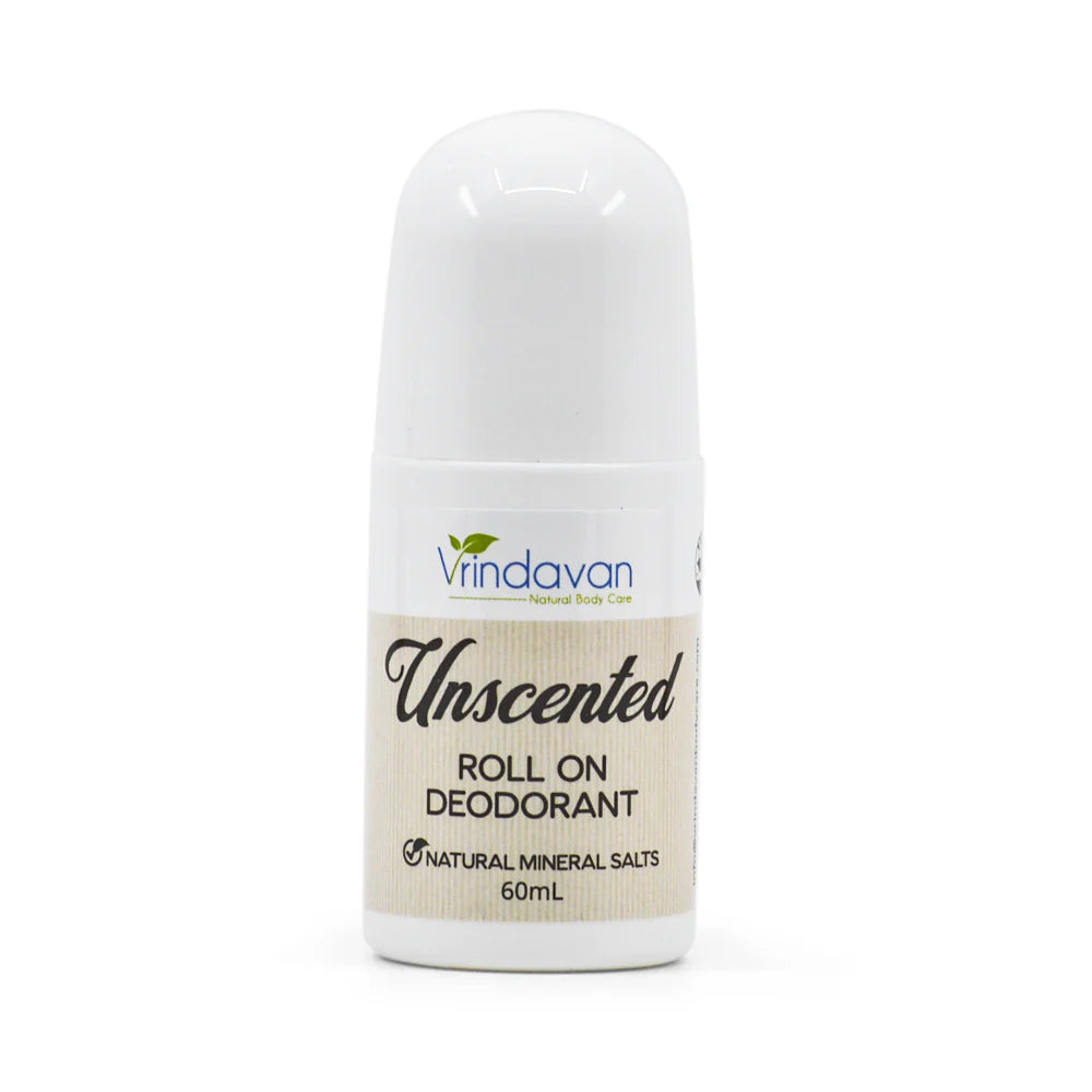 Vrindavan Deodorant Roll-On Unscented – Natural Mineral Salts 60ml ...