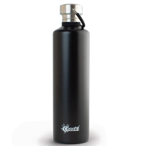 Water Bottle: CHEEKI Stainless Steel Bottle 1L Matte Black – Misty ...